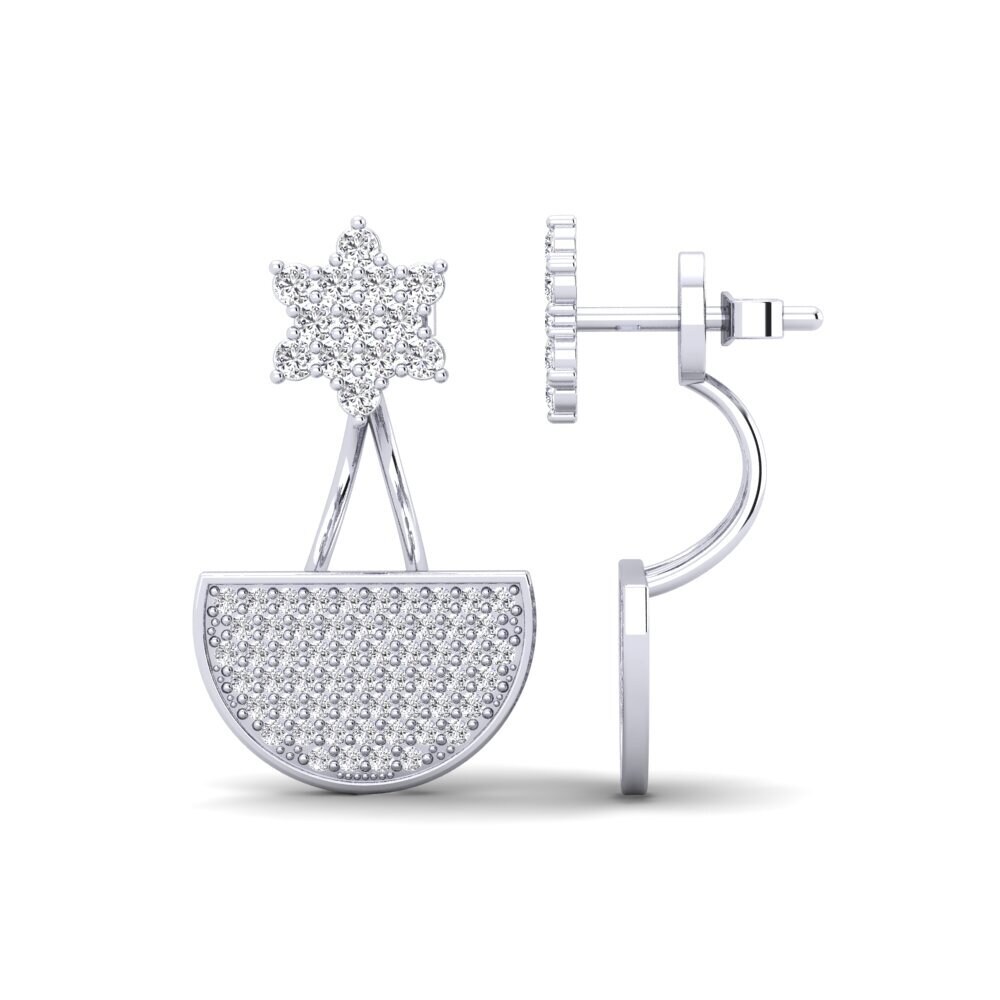 Pērc Sievietes auskars Fordham ar 1.38 Karāts Apaļš griezuma Baltais ...