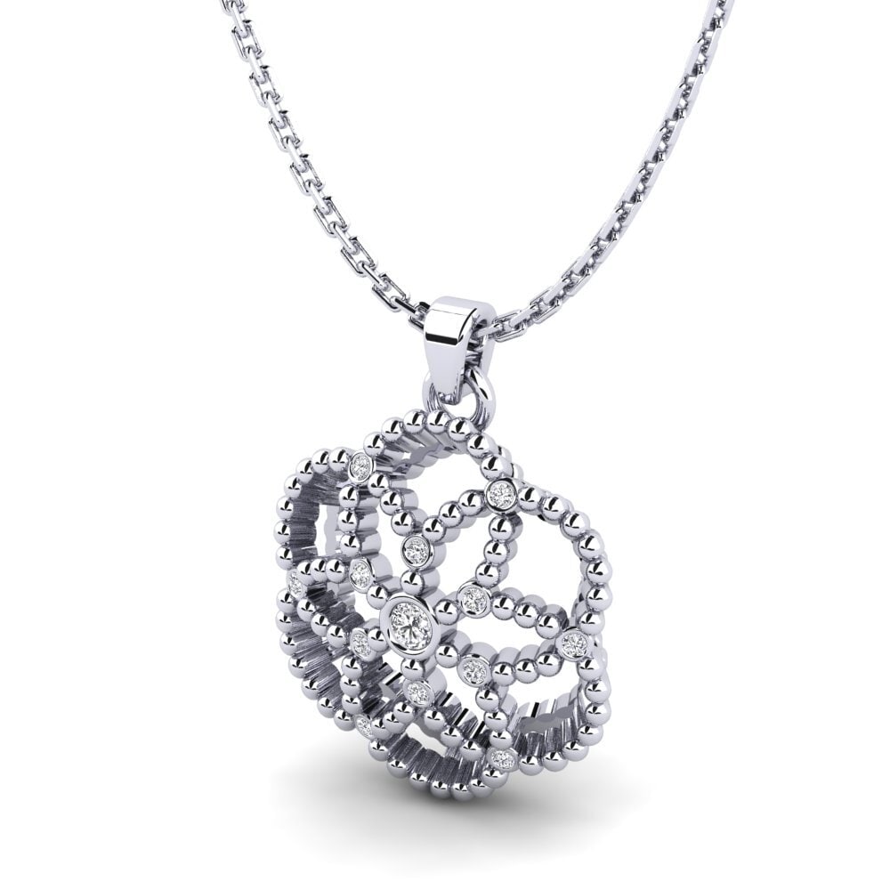 Achetez Pendentif pour femme Wubbe en Or Blanc 585 Diamant 0.03 Carats ...