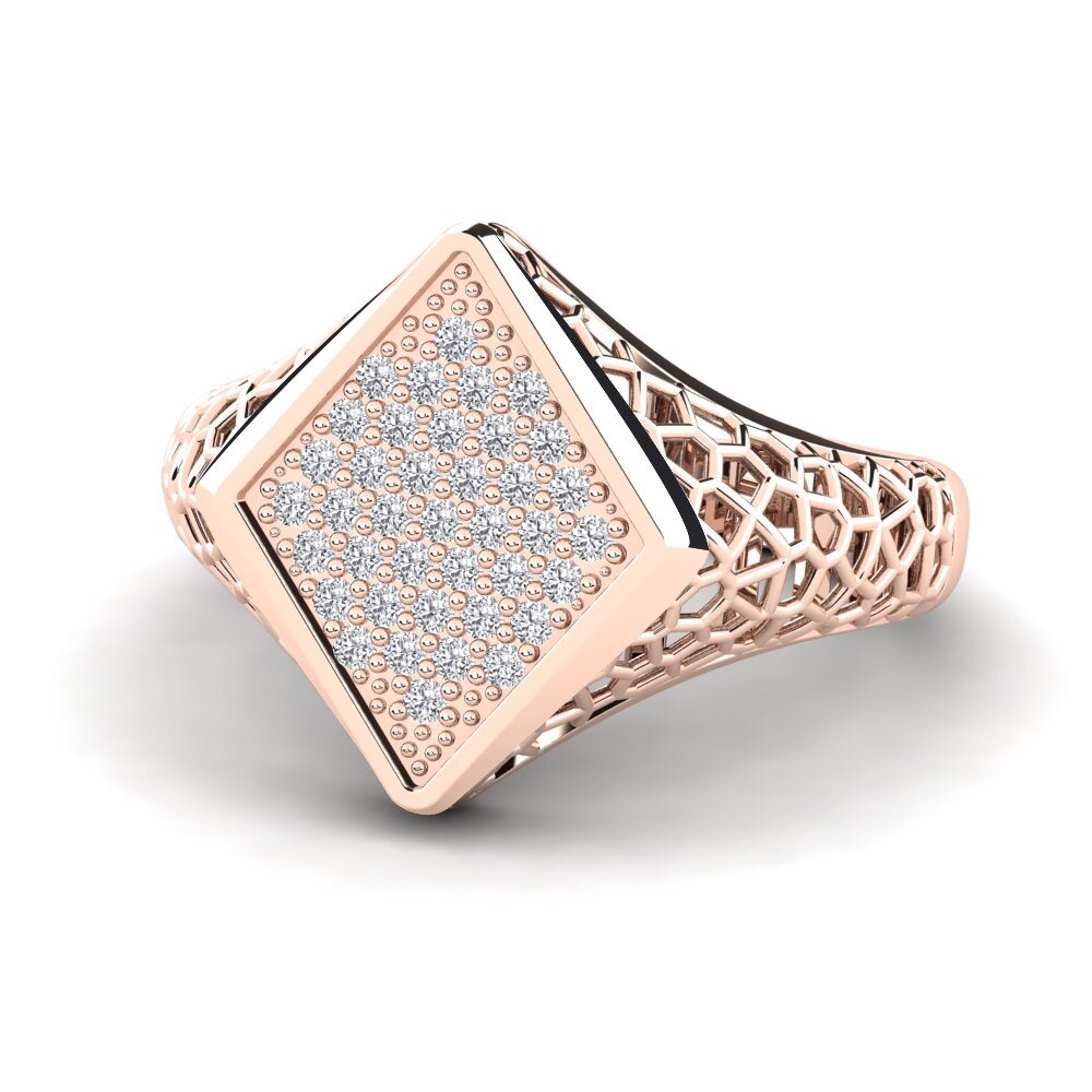 Achetez Bague Pinky homme Begloris en Or Rose 750 Diamant 0.312 Carats ...