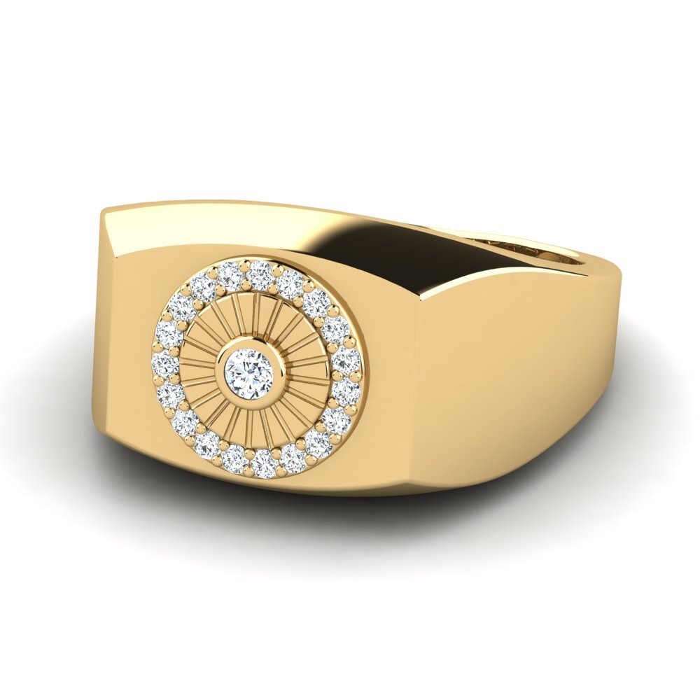 Order 0.04 Carat Round cut 14K Yellow Gold Zirconia GLAMIRA Men's Pinky ...