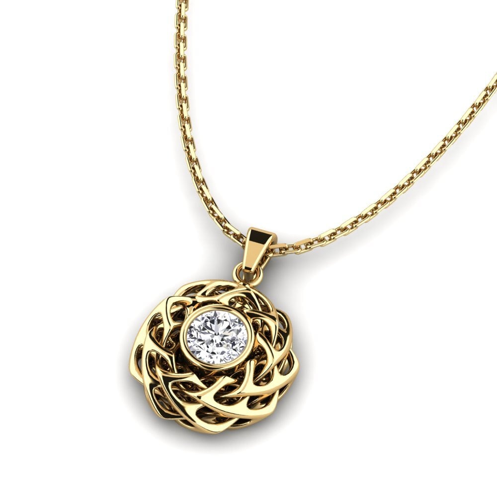 Achetez Pendentif pour femme Ashler en Or Jaune 375 Diamant 0.25 Carats ...