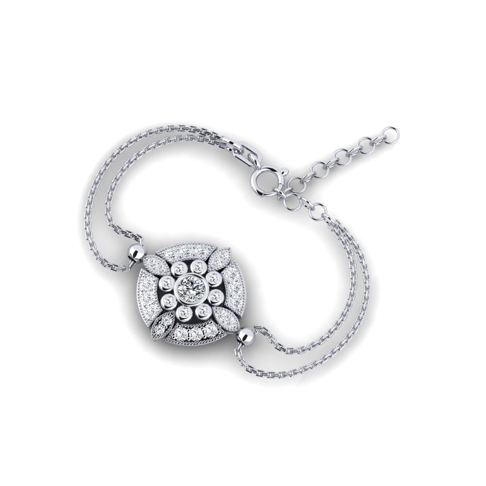 Achetez Bracelet pour femme Ingrid en Or Blanc 585 Zircone 0.25 Carats Ronde taillé | GLAMIRA.fr