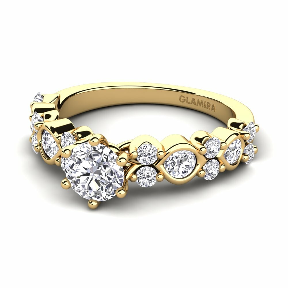 Køb Forlovelsesring Jena i 0.65 Karat Rund snit 585 Gult Guld Diamant ...