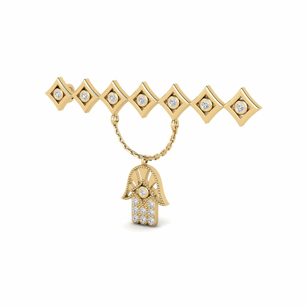 Achetez GLAMIRA Pince à cheveux Symagic en Or Jaune 375 Diamant 0.126 Carats Ronde taillé ...