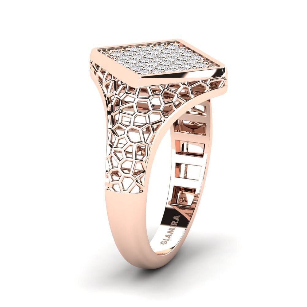 Achetez Bague Pinky homme Begloris en Or Rose 750 Diamant 0.312 Carats ...