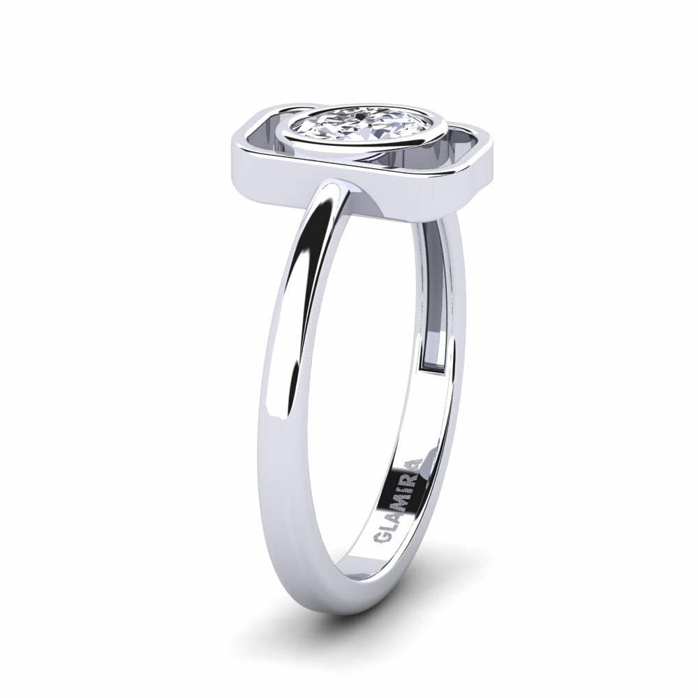 Achetez GLAMIRA Bague Anglicise en Or Blanc 375 Diamant 0.36 Carats ...