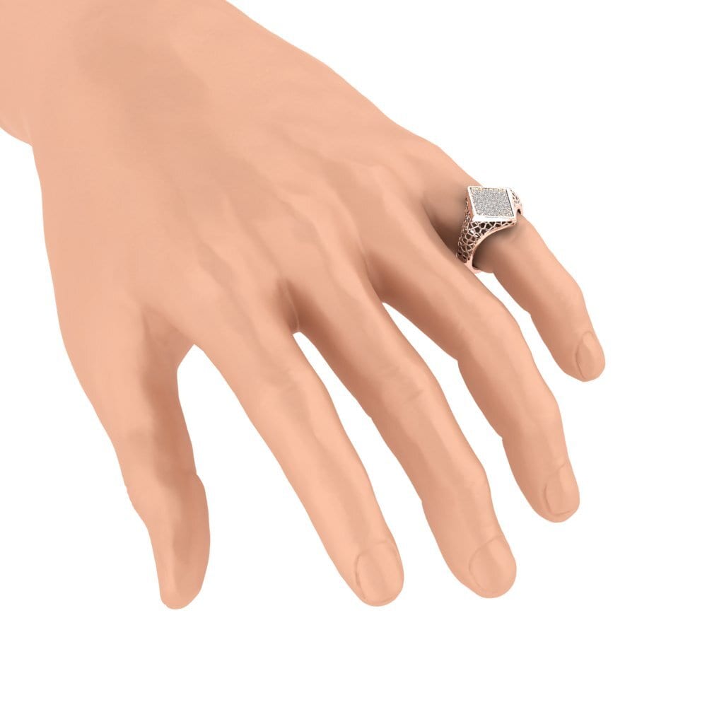 Achetez Bague Pinky homme Begloris en Or Rose 750 Diamant 0.312 Carats ...