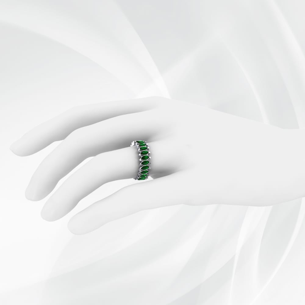 Shop Now 4.8 Carat Marquise cut 14ct White Gold Emerald GLAMIRA Ring ...